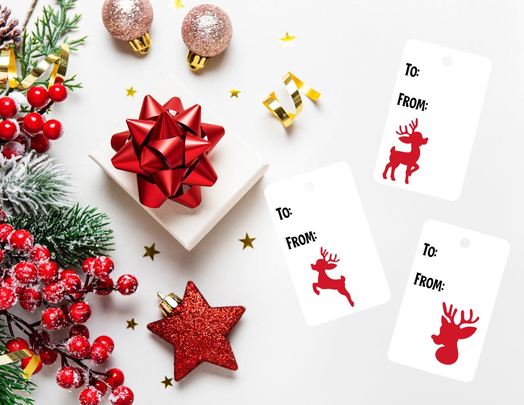 PRINTABLE Reindeer Gift Tags | Digital Gift Tags | Gift Tags ...