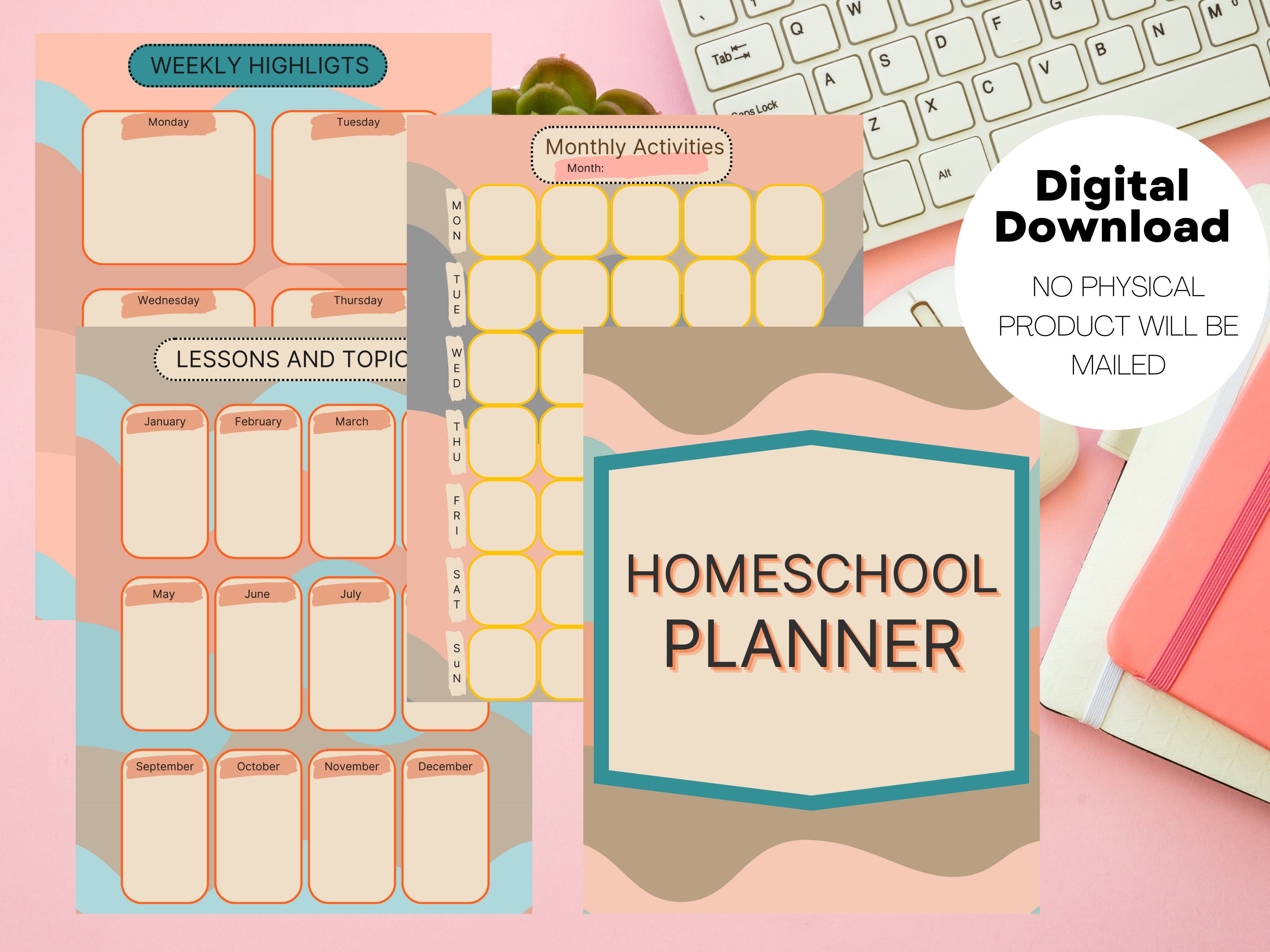 Homeschool Planner Printable | Download Homeschool Calendar | DIY ...