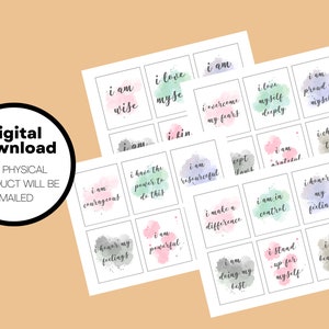 PRINTABLE Watercolor Self Love Affirmation Cards | Positive Affirmation ...