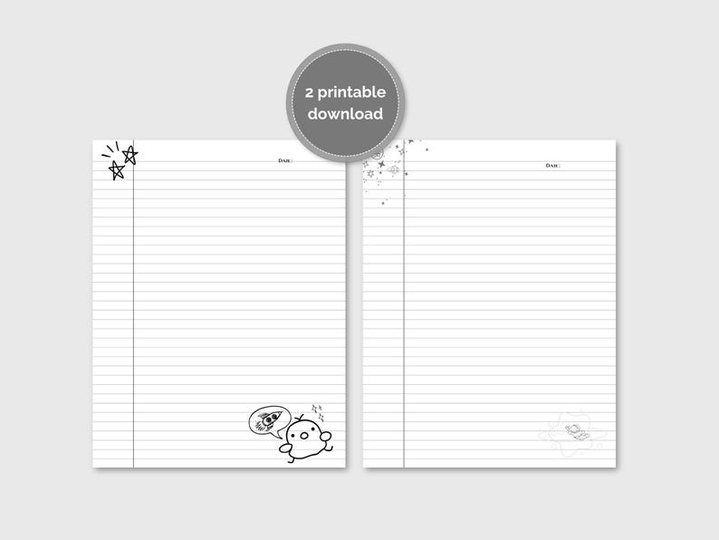 Doodle Note Page Printable, Notes Page Planner, Cute Printable Study ...