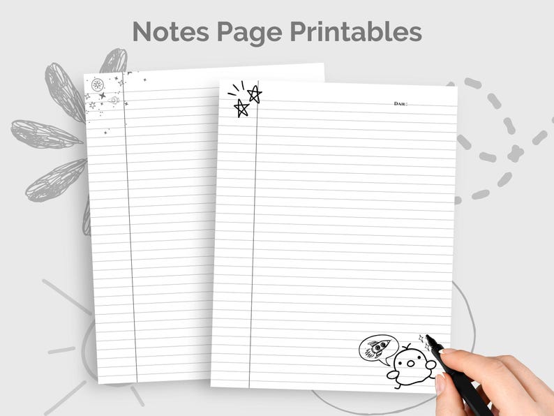 Doodle Note Page Printable, Notes Page Planner, Cute Printable Study ...