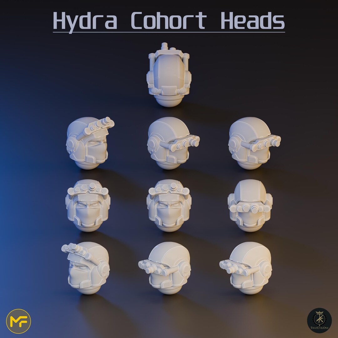 Hydra Cohort Heads - Thatevilone - 28mm Sci-fi Tabletop Wargaming ...