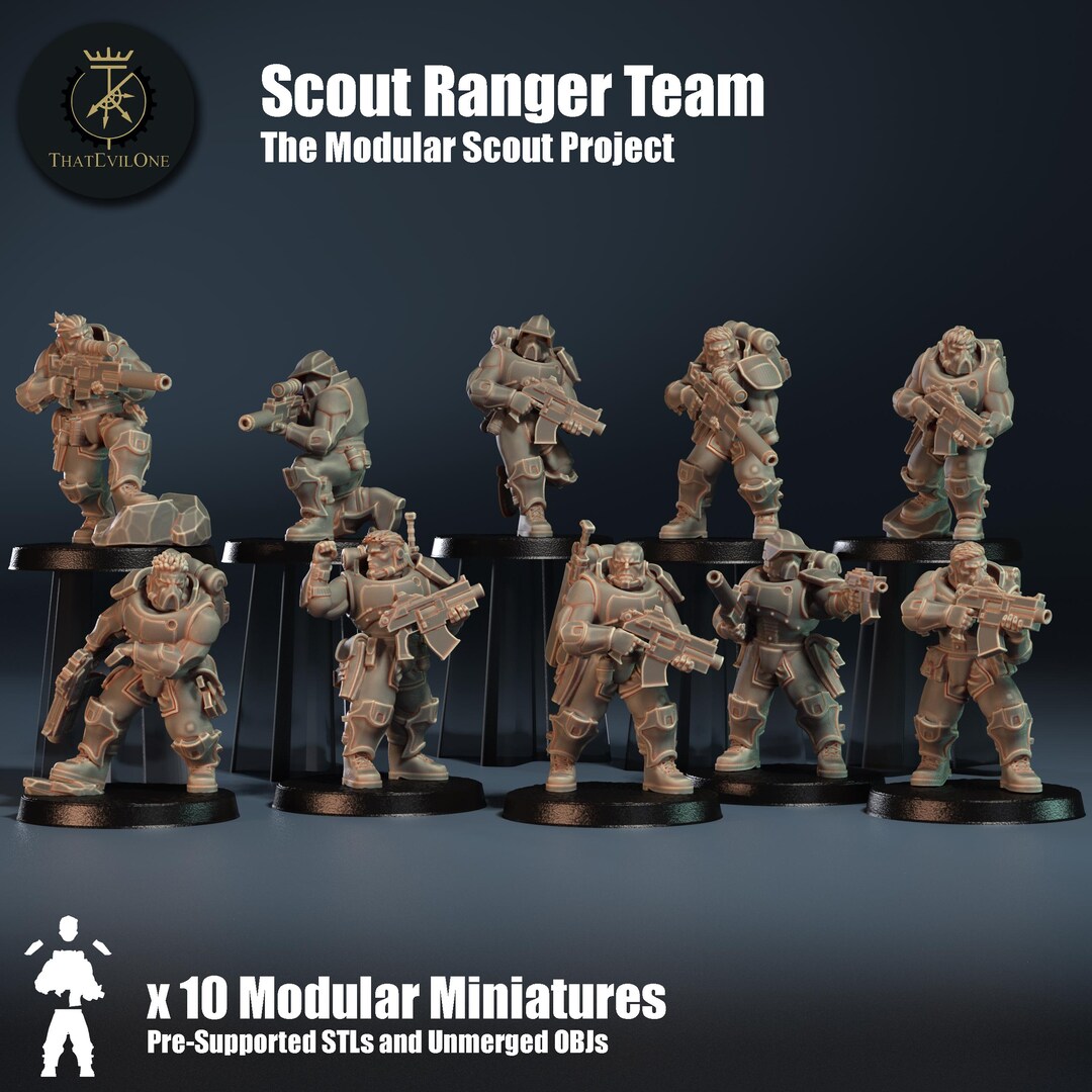 Scout Ranger Team - Scout Project - Thatevilone - 28mm Sci-fi Tabletop ...