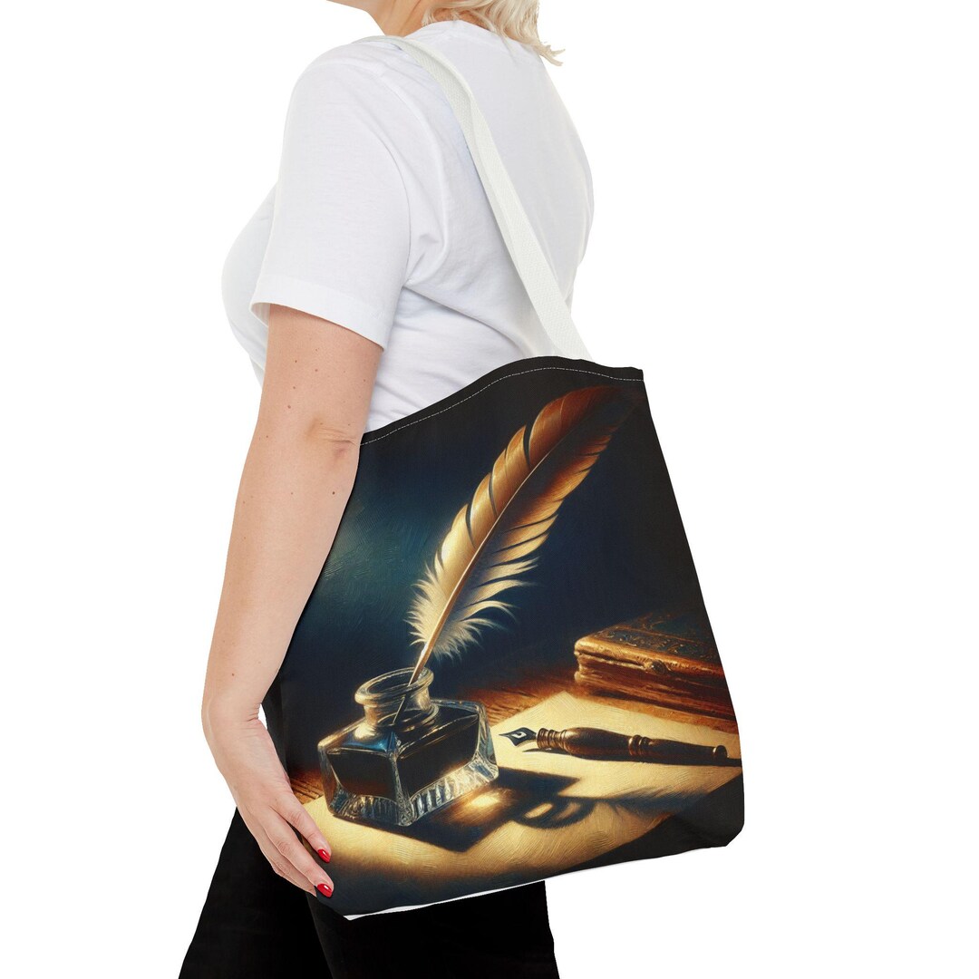 Book Lover's Book Bag. Timeless Words: Quill Charm Tote. Writer's ...