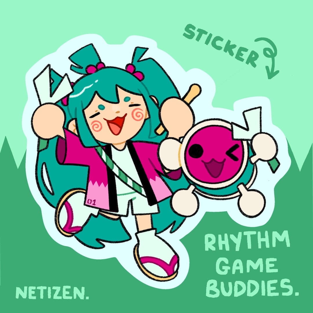 Hatsune Miku X Taiko No Tatsujin Sticker - Etsy