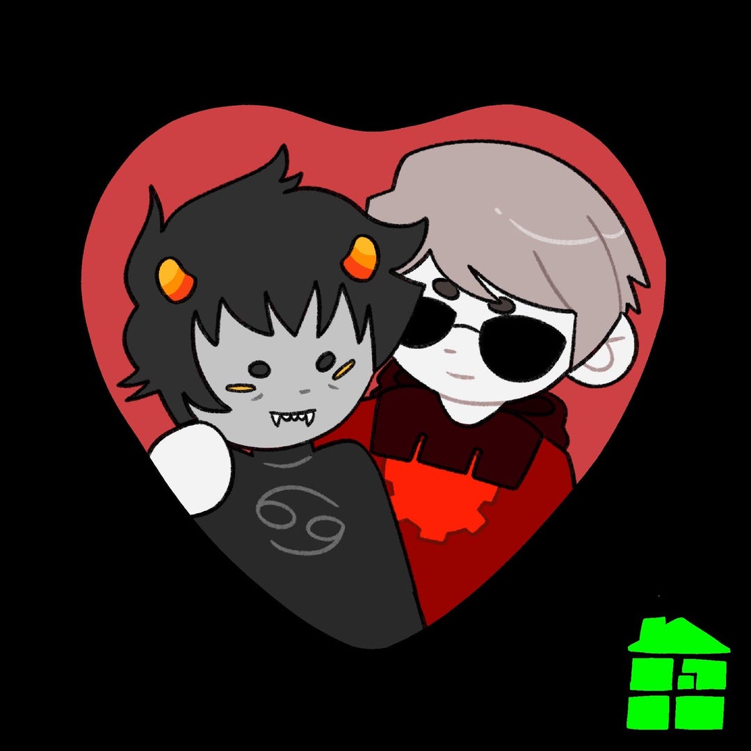 Davekat Heart Shaped Button Badge/pin Homestuck - Etsy