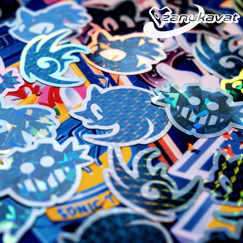 Sonic the Hedgehog Holographic Stickers, 2" Holo Rainbow Iridescent ...