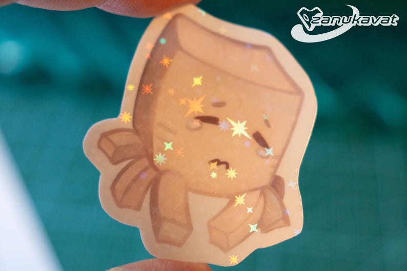 Minecraft Cute Baby Ghast Ghastling Holographic Stickers, 2" Waterproof ...