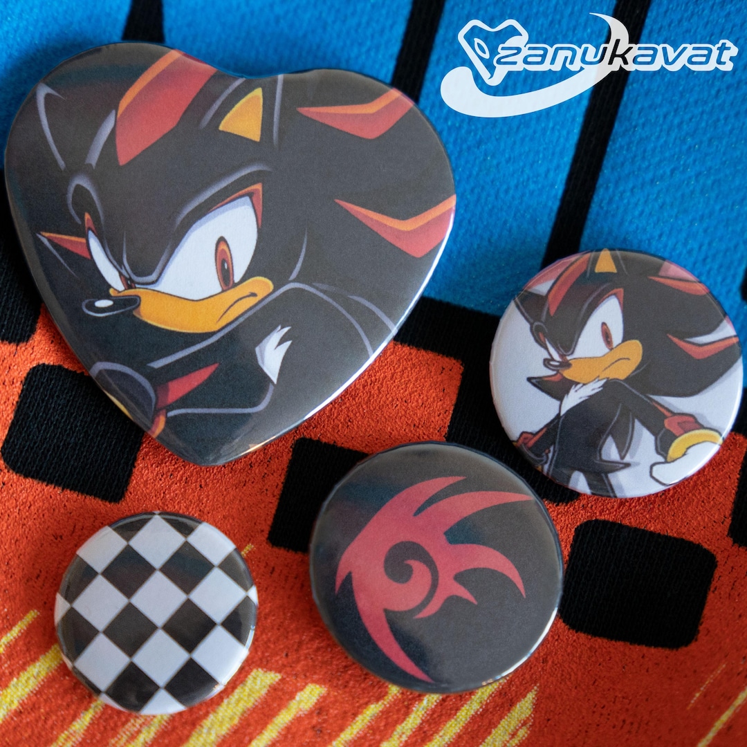 Shadow the Hedgehog Pin Button, Sonic Pin Button Set - Etsy