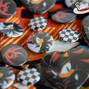 Shadow the Hedgehog Pin Button, Sonic Pin Button Set - Etsy