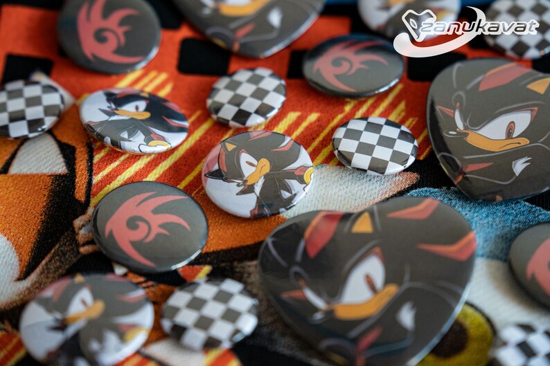 Shadow the Hedgehog Pin Button, Sonic Pin Button Set - Etsy