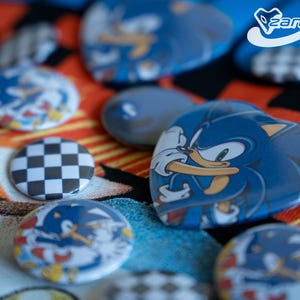 Sonic the Hedgehog Pin Button, Sonic Pin Button Set - Etsy