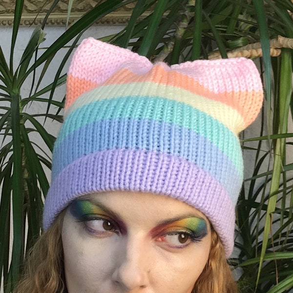 Rainbow Cat Hat Etsy