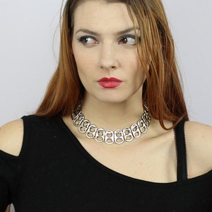 Chainmaille Pop Tab Choker Statement Necklace - Etsy