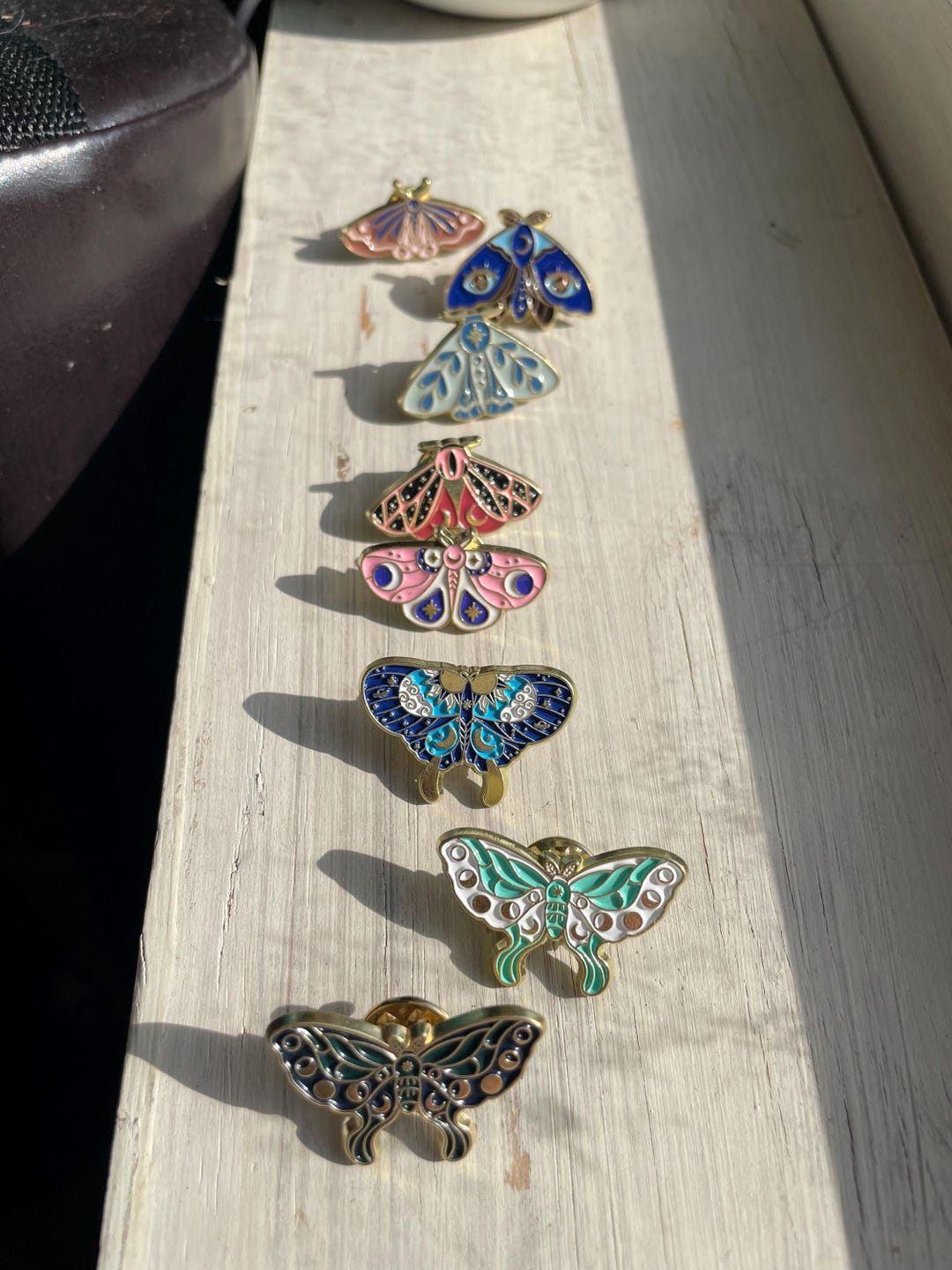 Butterfly Enamel Pin Small Size Cottage Core Meadow Flowers Rainbow ...