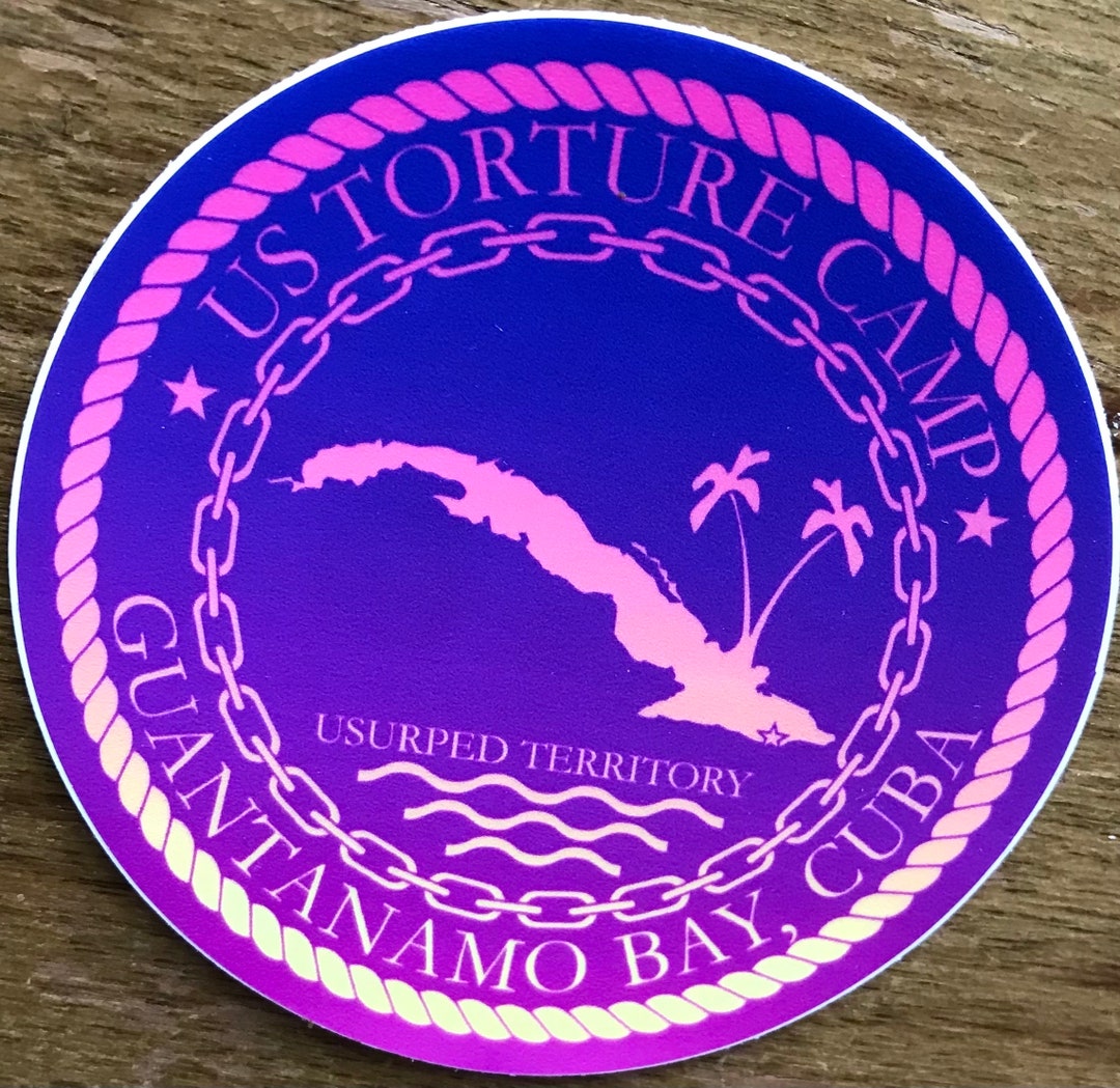 Sticker Guantanamo Antitorture Camp Seal Spoof in Vapor Wave Colors - Etsy