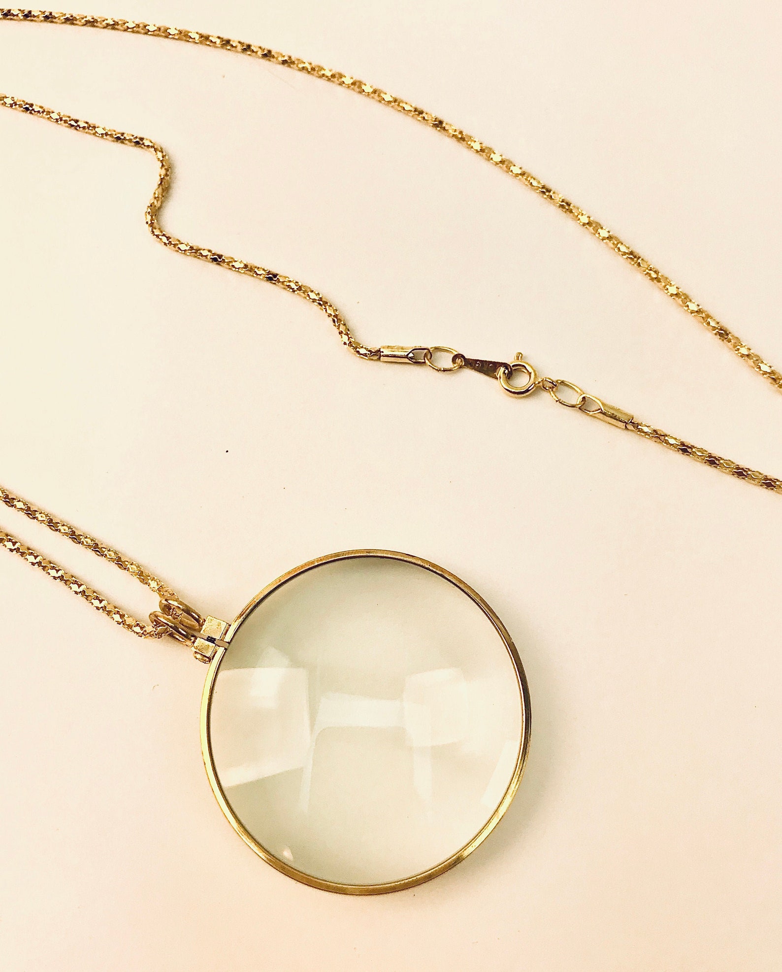 Monocle Magnifying Glass Necklace: Gold Steampunk Jewelry, 36" Chain - Etsy
