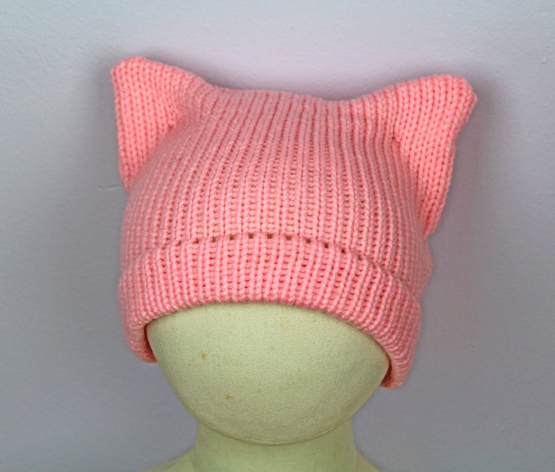 Light Pink Pussy Hat Cat Kitten Hat Blush Pink Ear Slouchy Cap Etsy