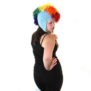 Baby Blue Mohawk Ear Flap Hat Rainbow Dash Inspired Handmade Christmas ...