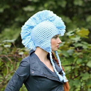 Baby Blue Mohawk Hat - Etsy