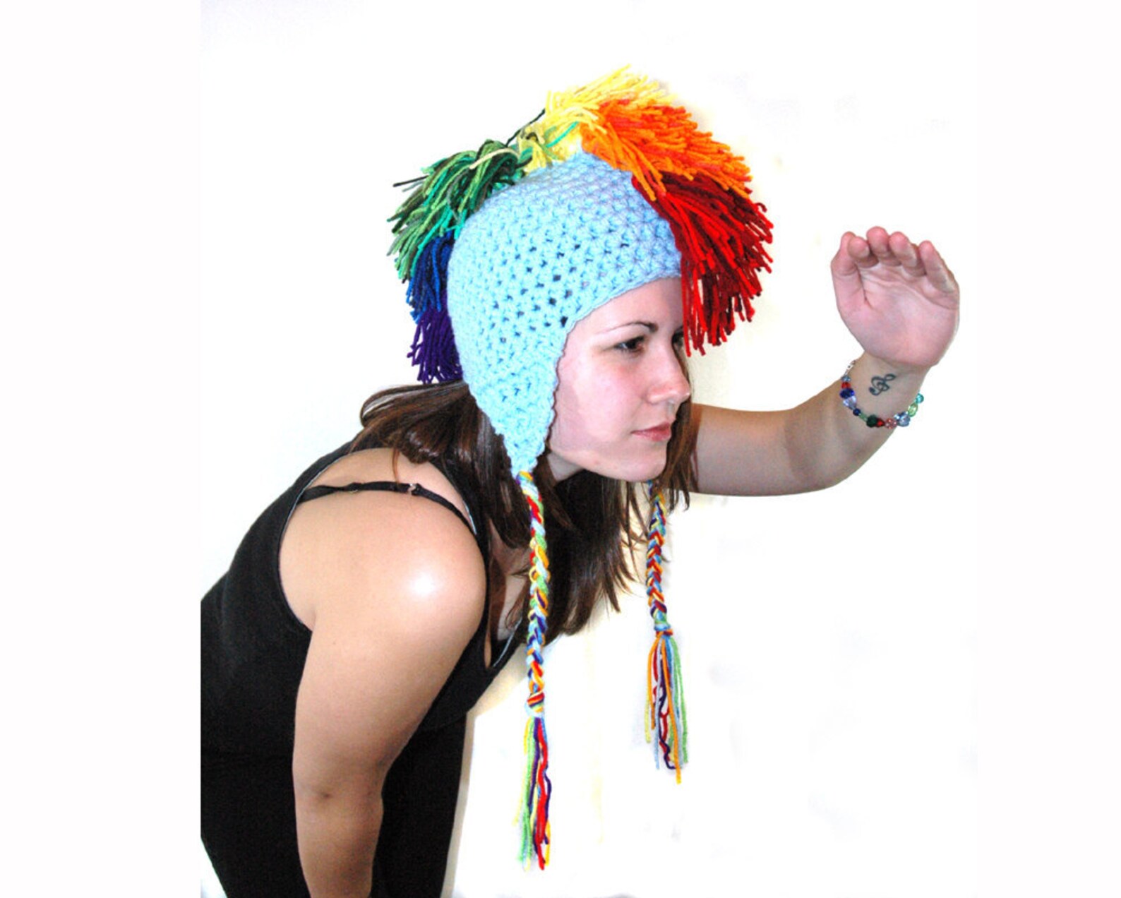 Baby Blue Mohawk Ear Flap Hat Rainbow Dash Inspired Handmade - Etsy