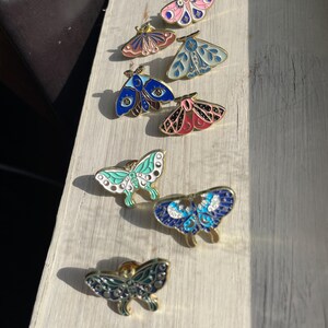 Butterfly Enamel Pin Medium Size Cottage Core Meadow Flowers Rainbow ...