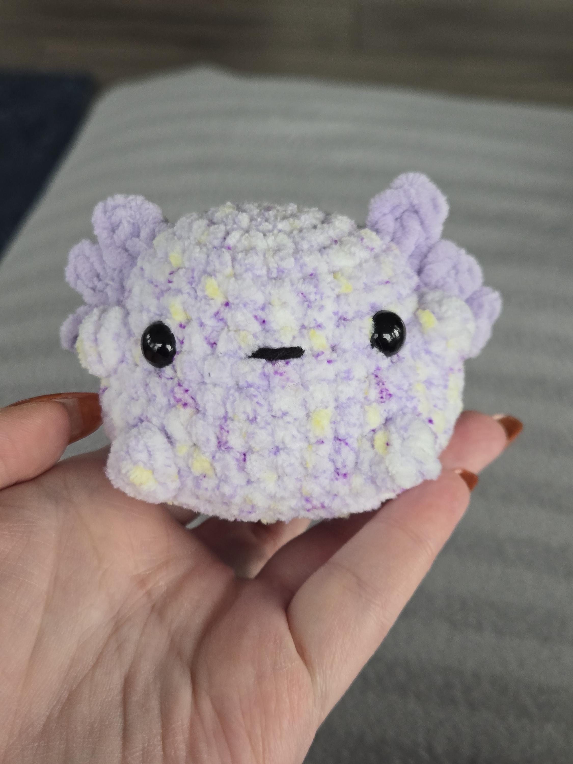 Purple & Yellow Axolotl Crochet Plushie - Etsy