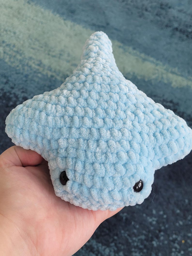 Crochet Blue Stingray Plushie - Etsy