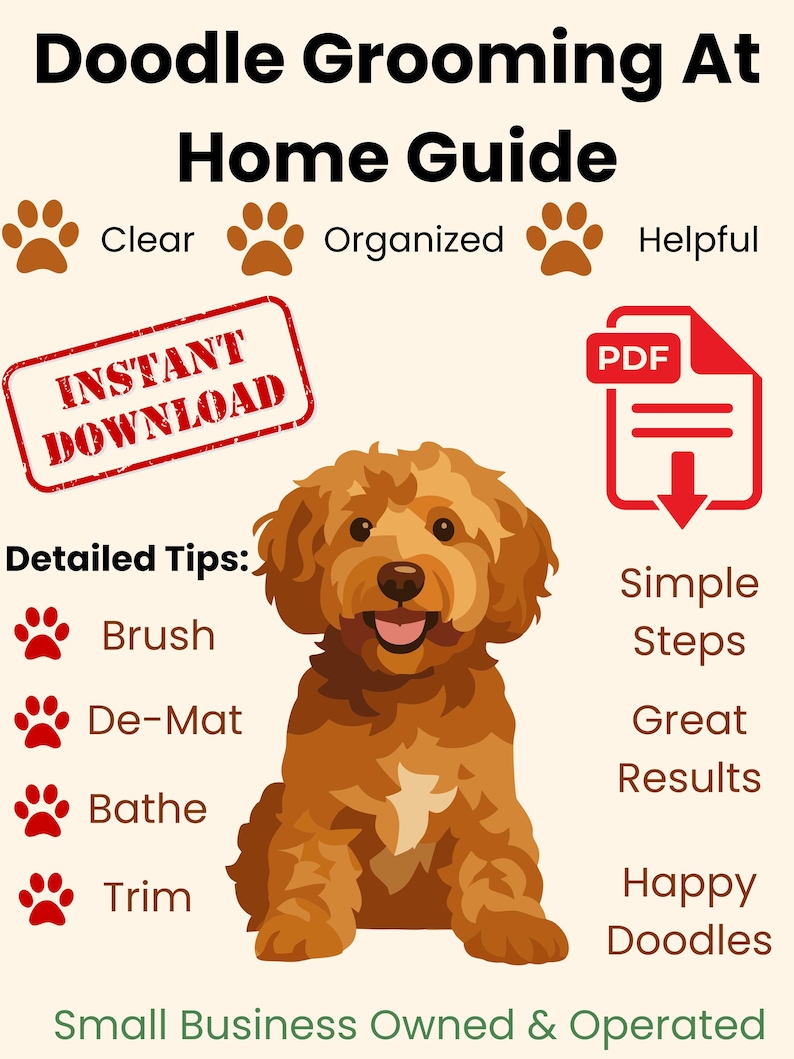 Doodle Grooming Guide Printable • At-home Grooming Care Sheet ...