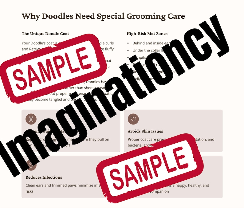 Doodle Grooming Guide Printable • At-home Grooming Care Sheet ...