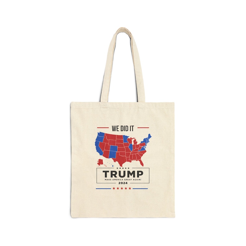 President Donald Trump Election Map Cotton Canvas Tote Bag 15 X 16 ...