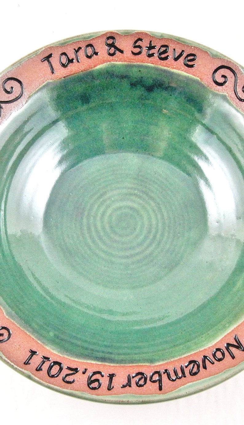 Custom wedding bowl Personalized wedding gift Engraved pottery | Etsy