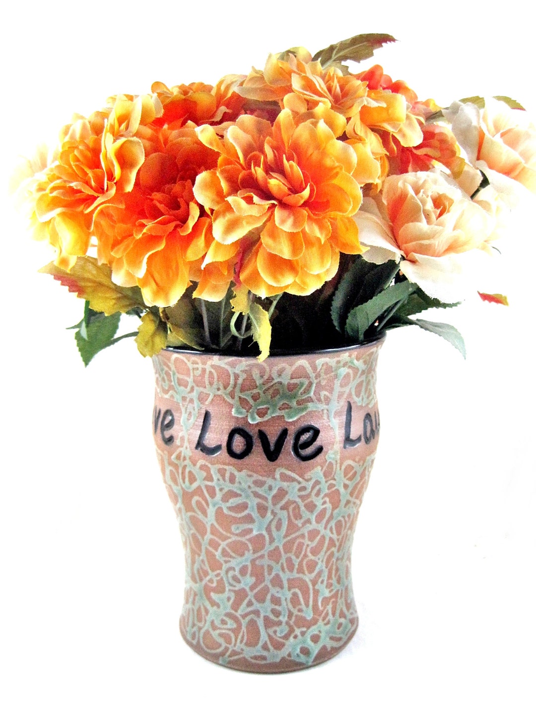 Live Love Laugh Pottery Vase, 9th Anniversary Gift, Housewarming Gift ...