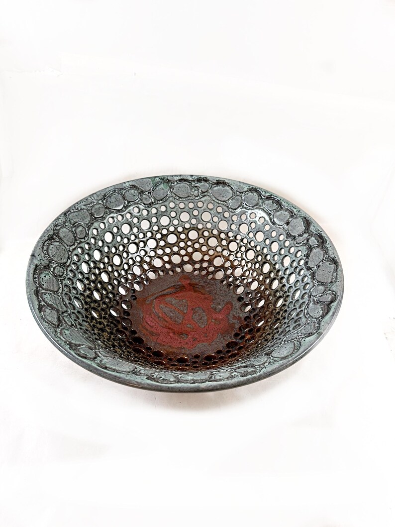 Handmade Pottery Fruit Bowl With Cut-out Design for Fresh Fruits Unique ...