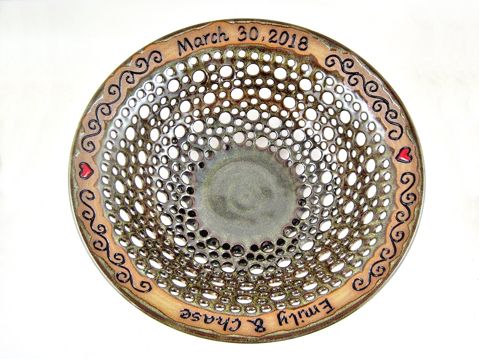 Personalized Wedding Gift, Customized Pottery Fruit Bowl, Wedding Gift ...