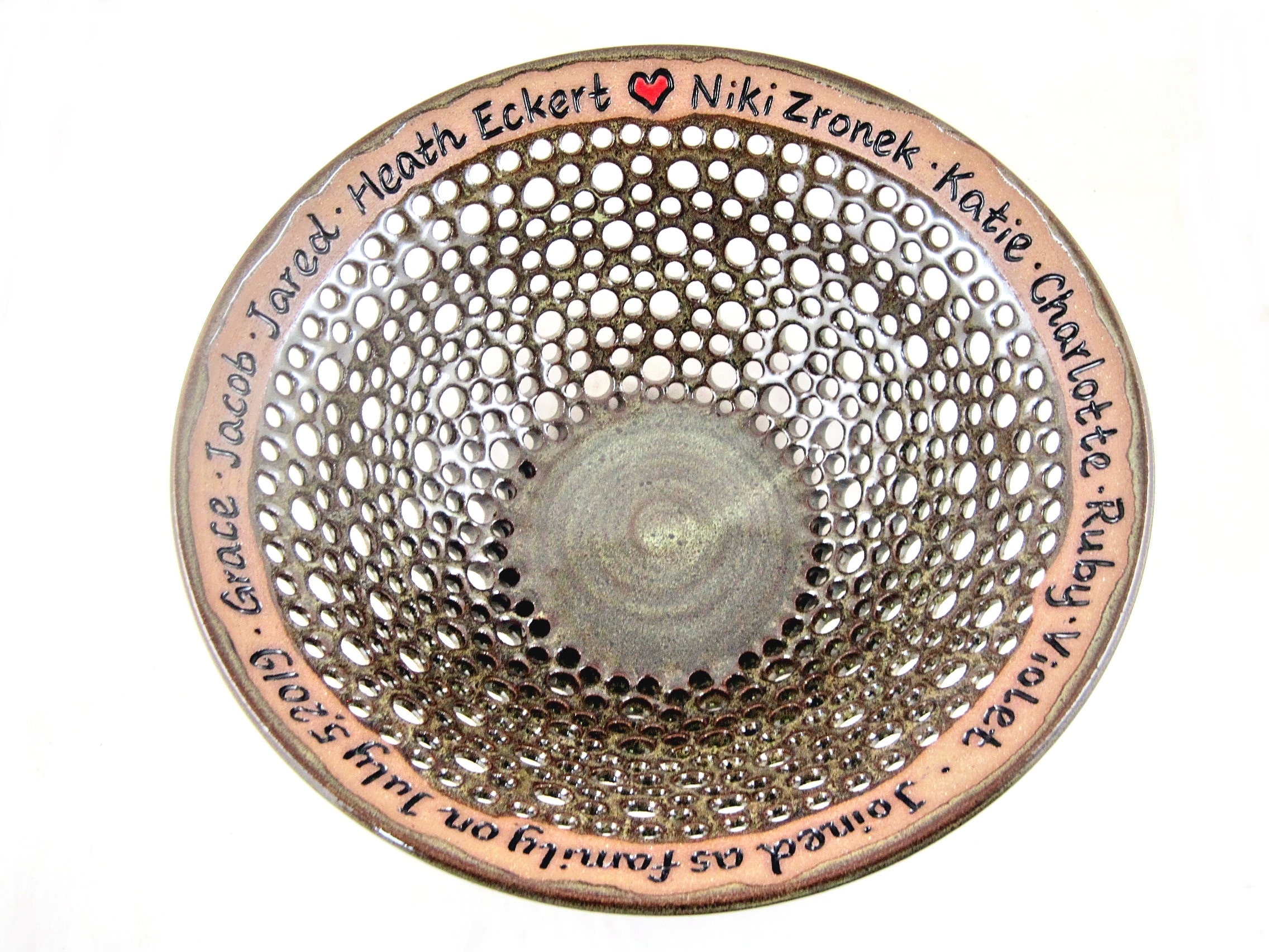 Personalized Wedding Gift, Customized Pottery Fruit Bowl, Wedding Gift ...