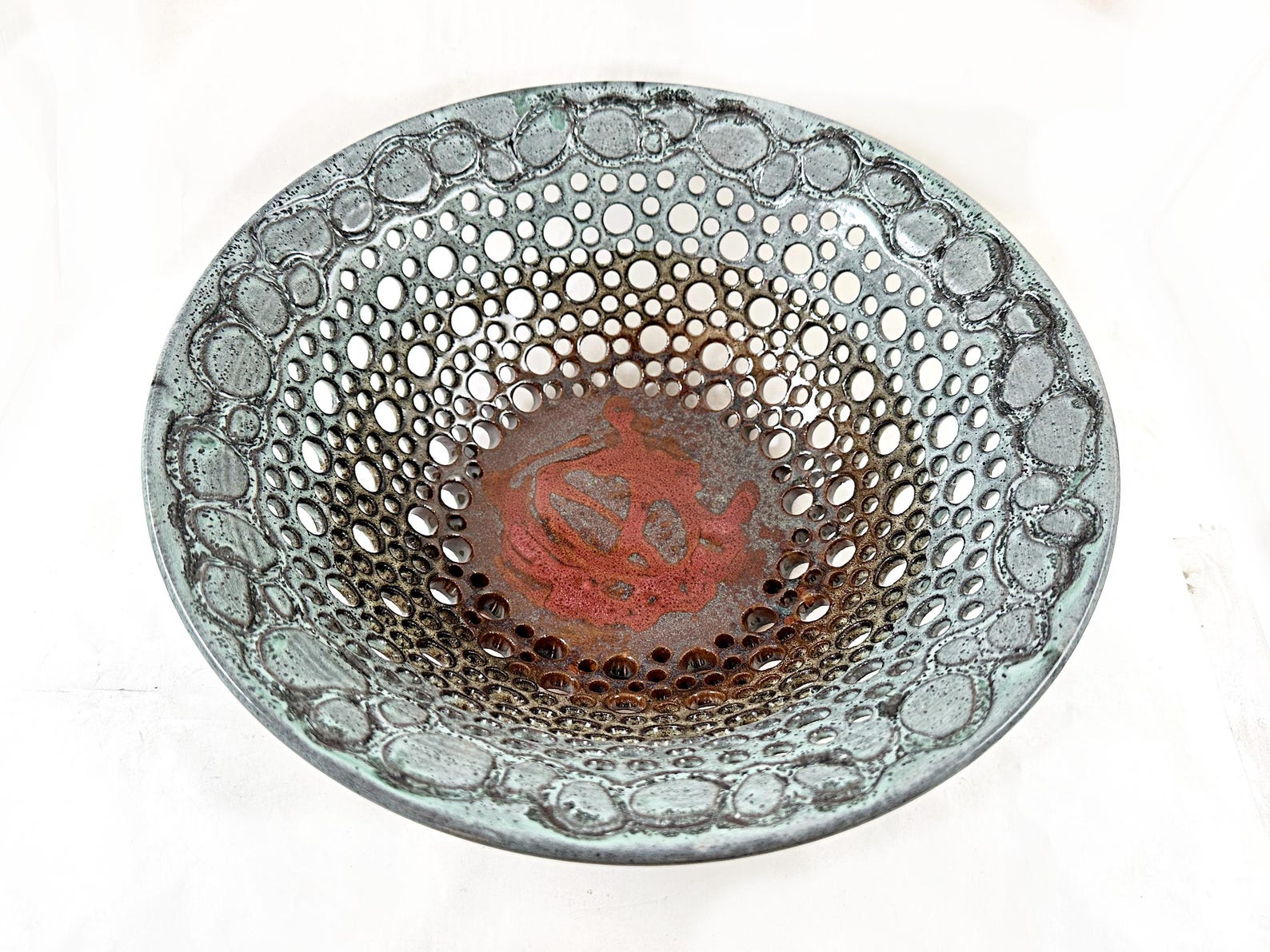 Handmade Pottery Fruit Bowl With Cut-out Design for Fresh Fruits Unique ...