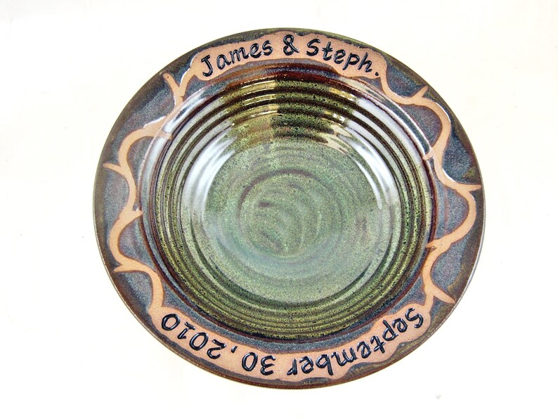 Custom wedding bowl Personalized wedding gift Engraved pottery | Etsy