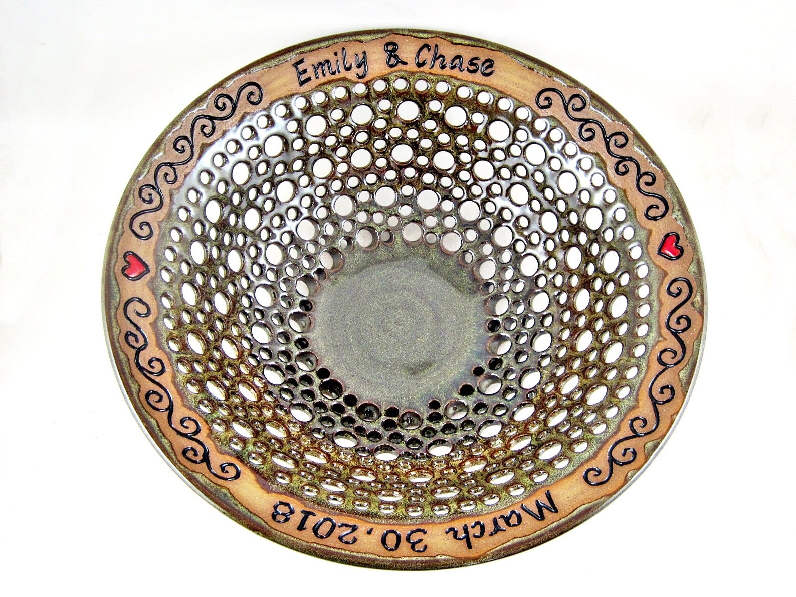 Personalized Wedding Gift, Customized Pottery Fruit Bowl, Wedding Gift ...