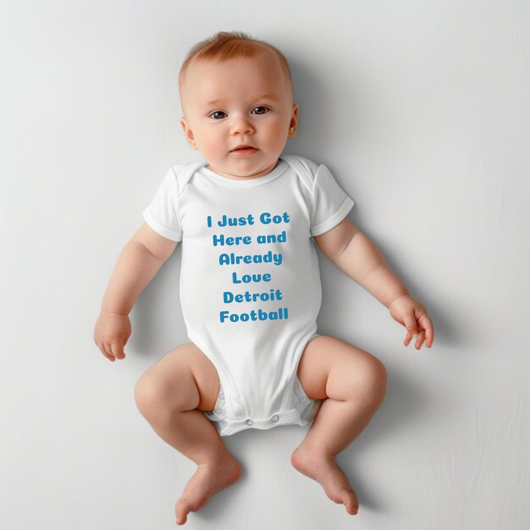 Detroit Football Baby Onesie, Funny Detroitfootball Infant Fine Jersey ...