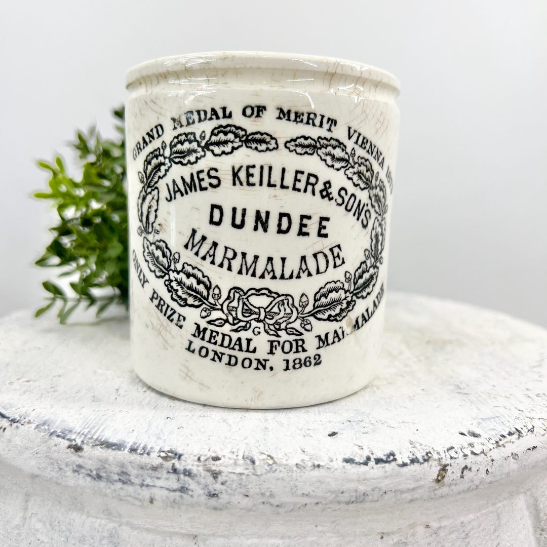 Antique Dundee Marmalade Pot: English White Ironstone Advertising ...