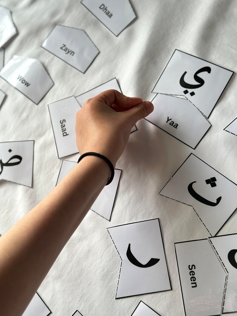 Arabic Alphabet Matching Flashcards for Kids Learn and Match Sounds ...