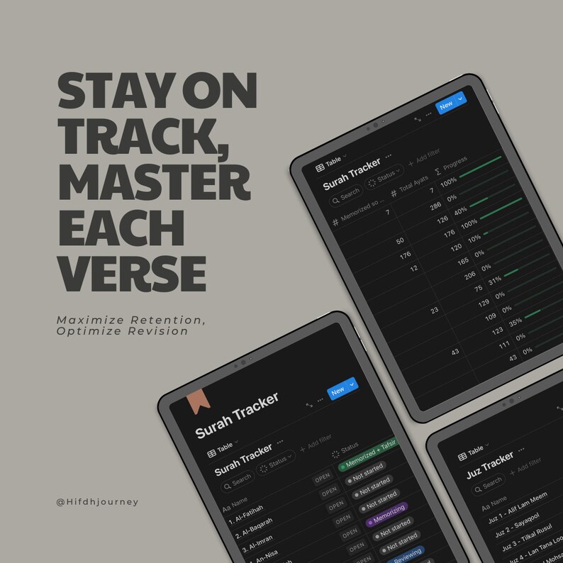 Efficient Hifdh Journey: Notion Template for Quran Memorization ...