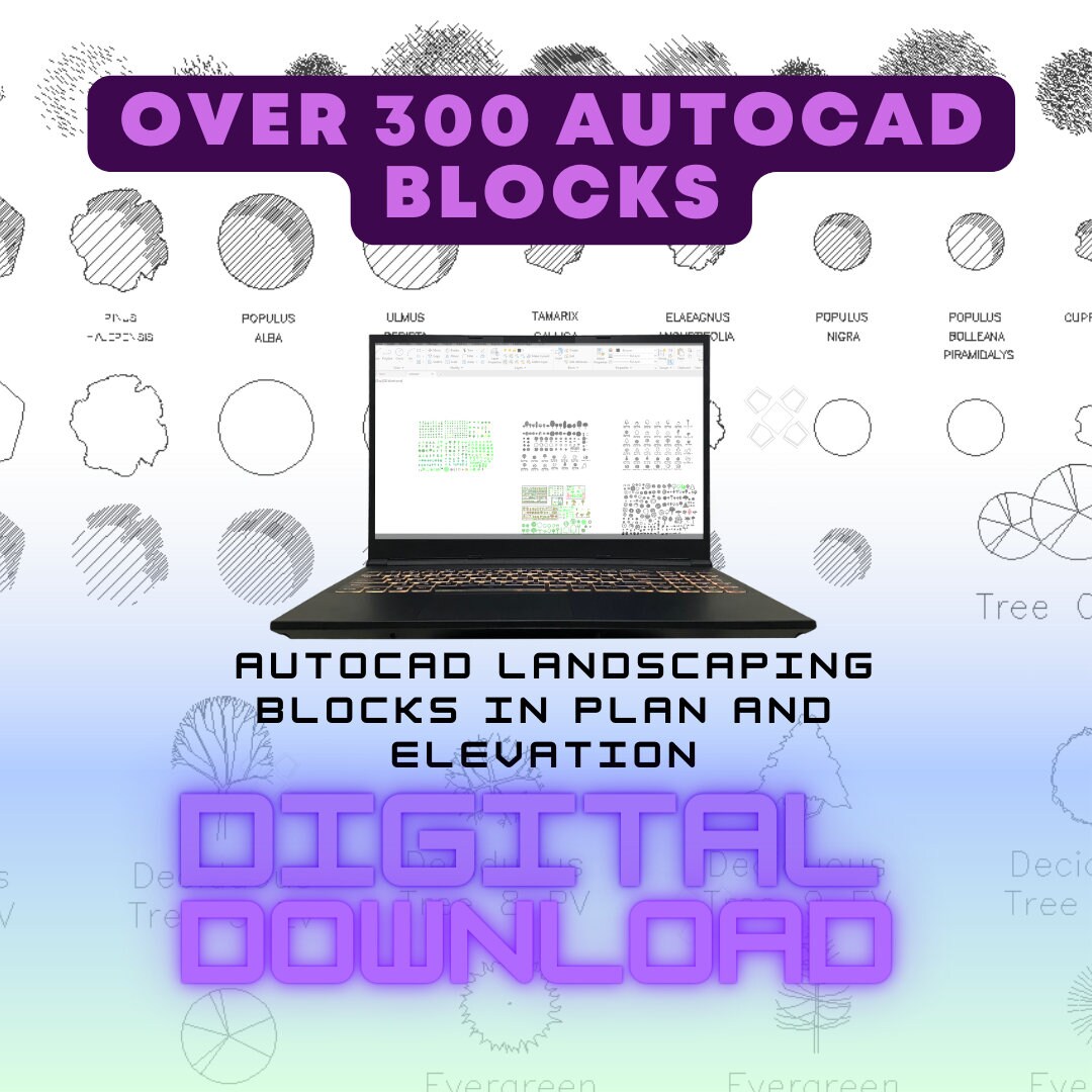 Autocad Landscaping Blocks: Trees, Palms, and Plants in Plan and ...