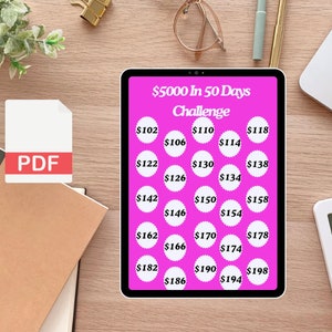 5K in 50 Days: Crush Your Savings Goals Vacation Fund Tracker ...