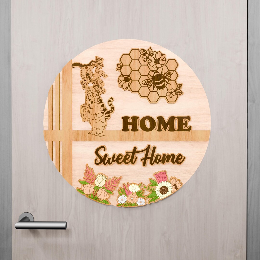 Rustic Home Sweet Home Wooden Sign Svg-laser Cut Farmhouse Wall Decor ...