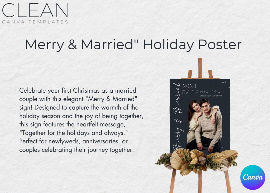 A Merry & Married Holiday Poster - Etsy