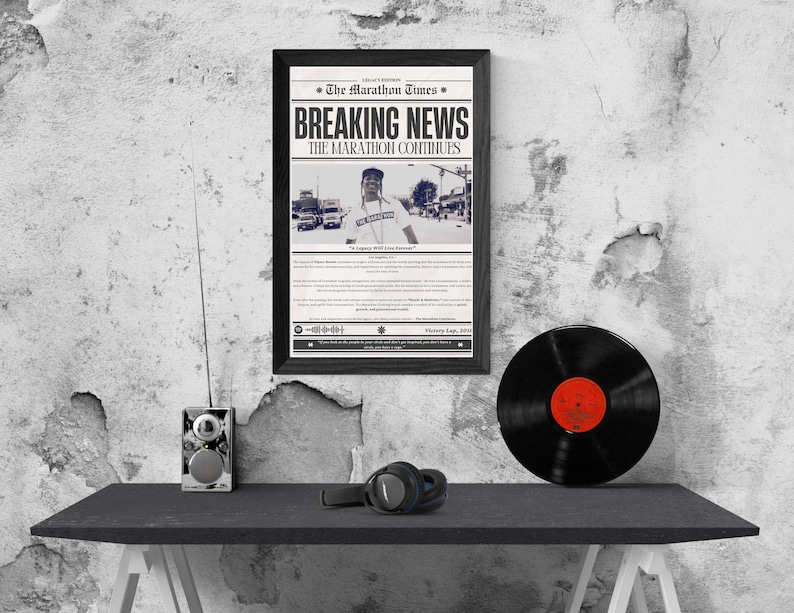 Nipsey Hussle Digital Poster|the Marathon Continues Printable Art|hip ...