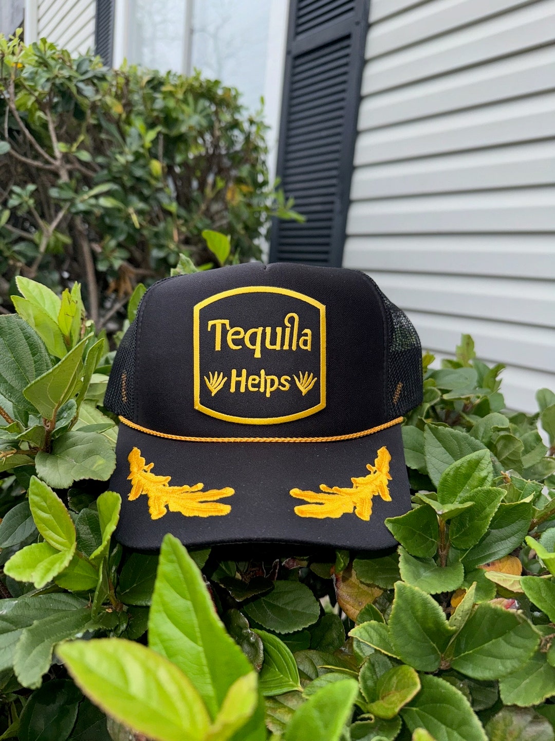 Black and Gold tequila Helps Rope Style Snapback Hat - Etsy