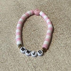 Pastel WWJD Bracelets - What Would Jesus Do? Christian Handmade Heishi ...